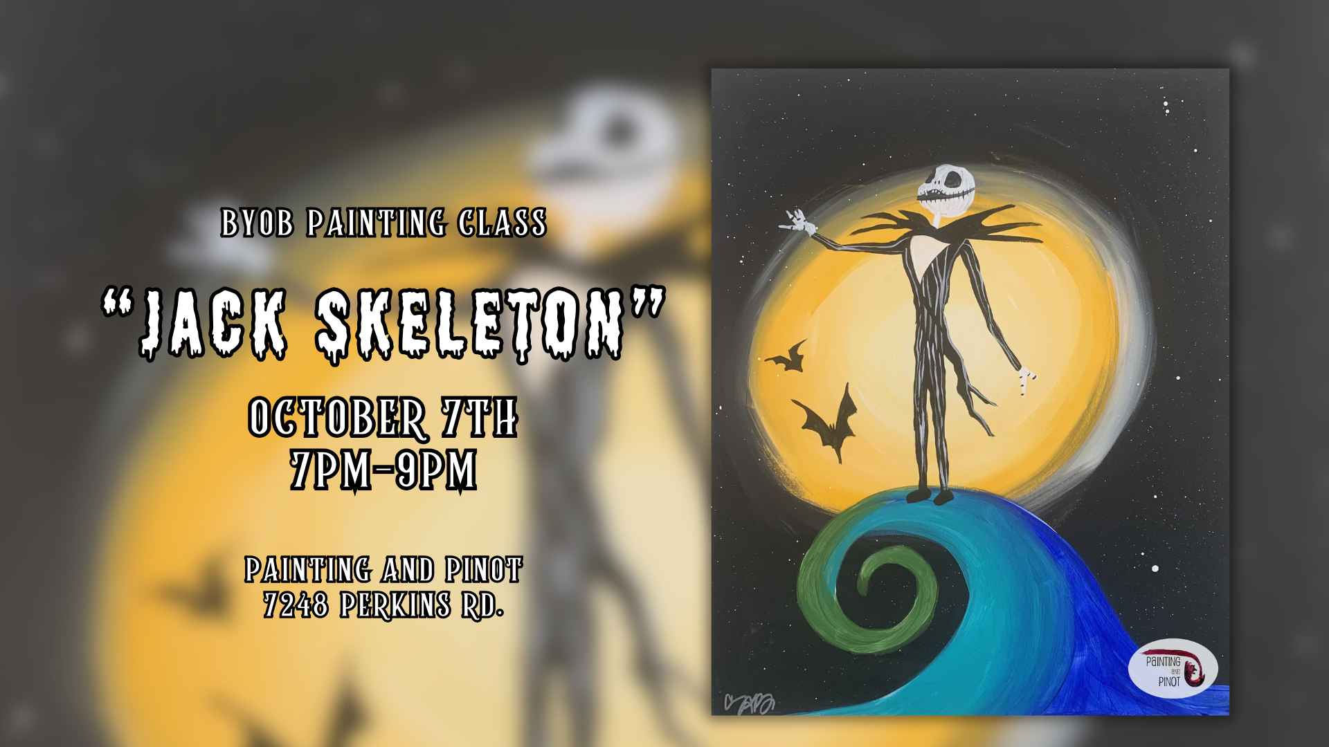 OPEN CLASS: “Jack Skeleton” | Painting and Pinot